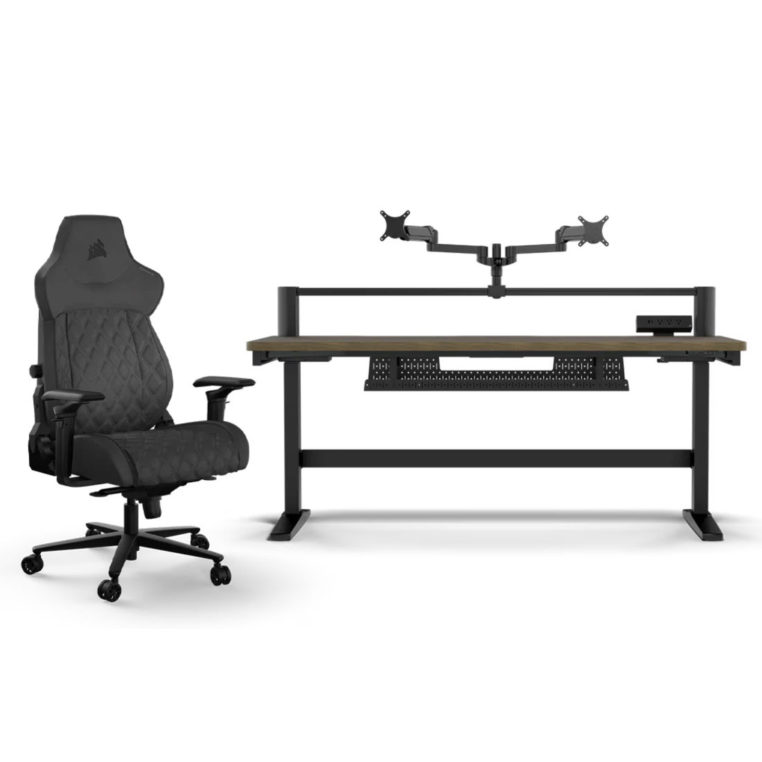 Platform:6 Elevate Desk - Wood with TC500 Luxe Black Chair