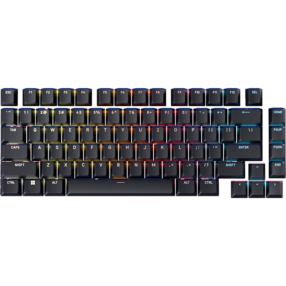 ABS DOUBLE-SHOT PRO KEYCAP MOD KIT - Black - NA/UK Layout