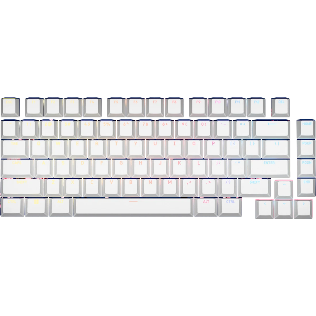 ABS DOUBLE-SHOT PRO KEYCAP MOD KIT - White - DE Layout