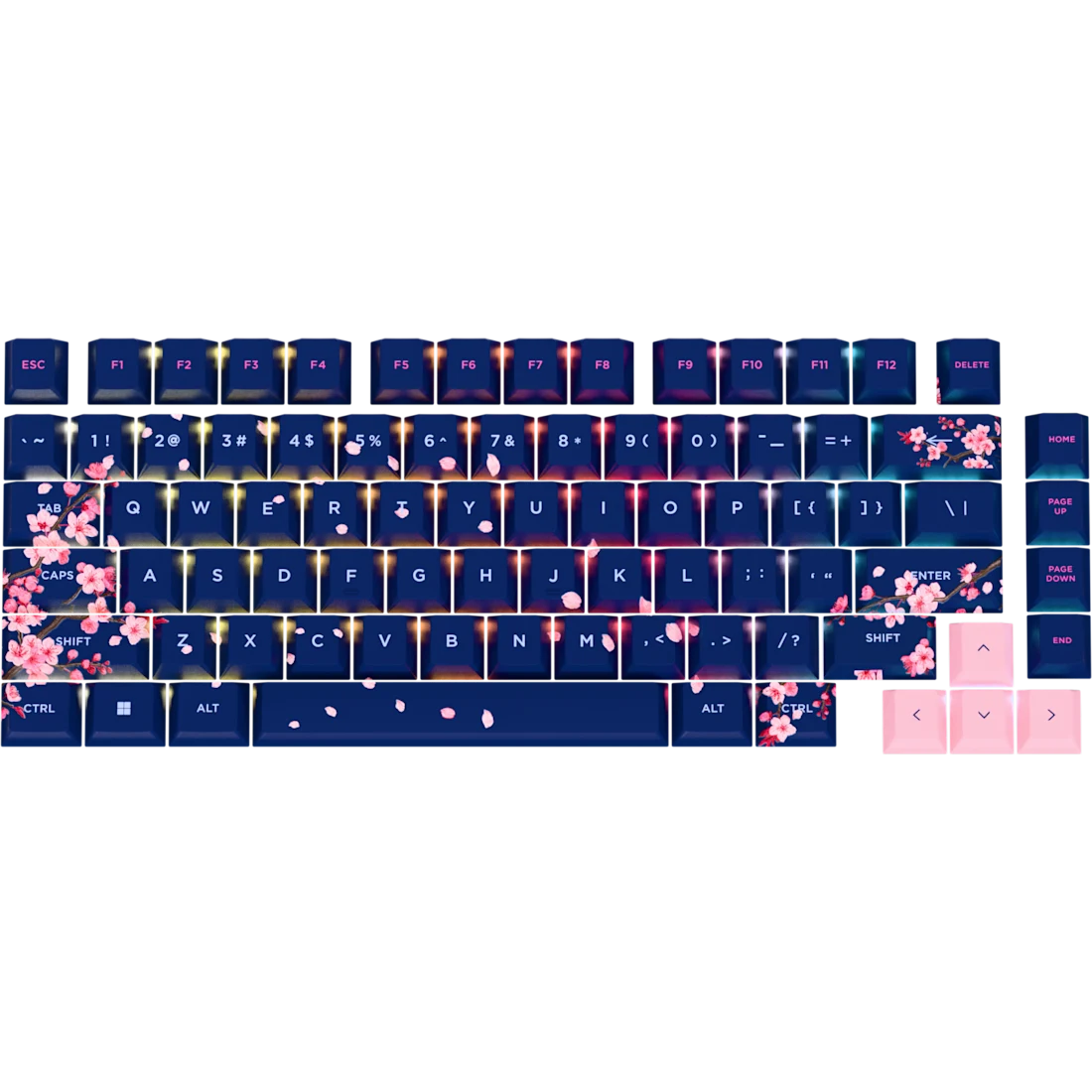 PBT DYE-SUBLIMATED KEYCAP MOD KIT - Dark Cherry - DE Layout