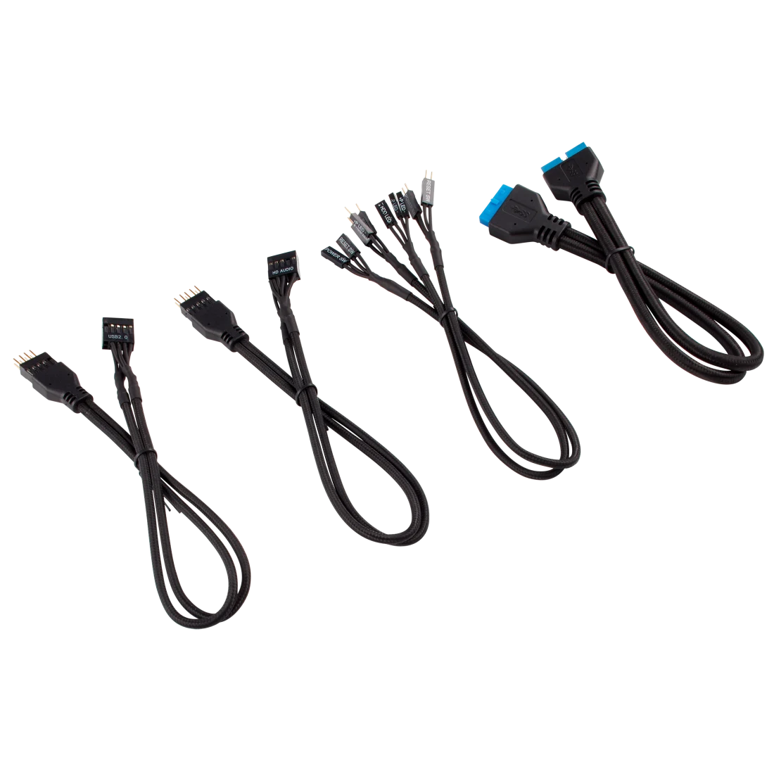 Premium Sleeved Front Panel Extension Kit 30cm — Black