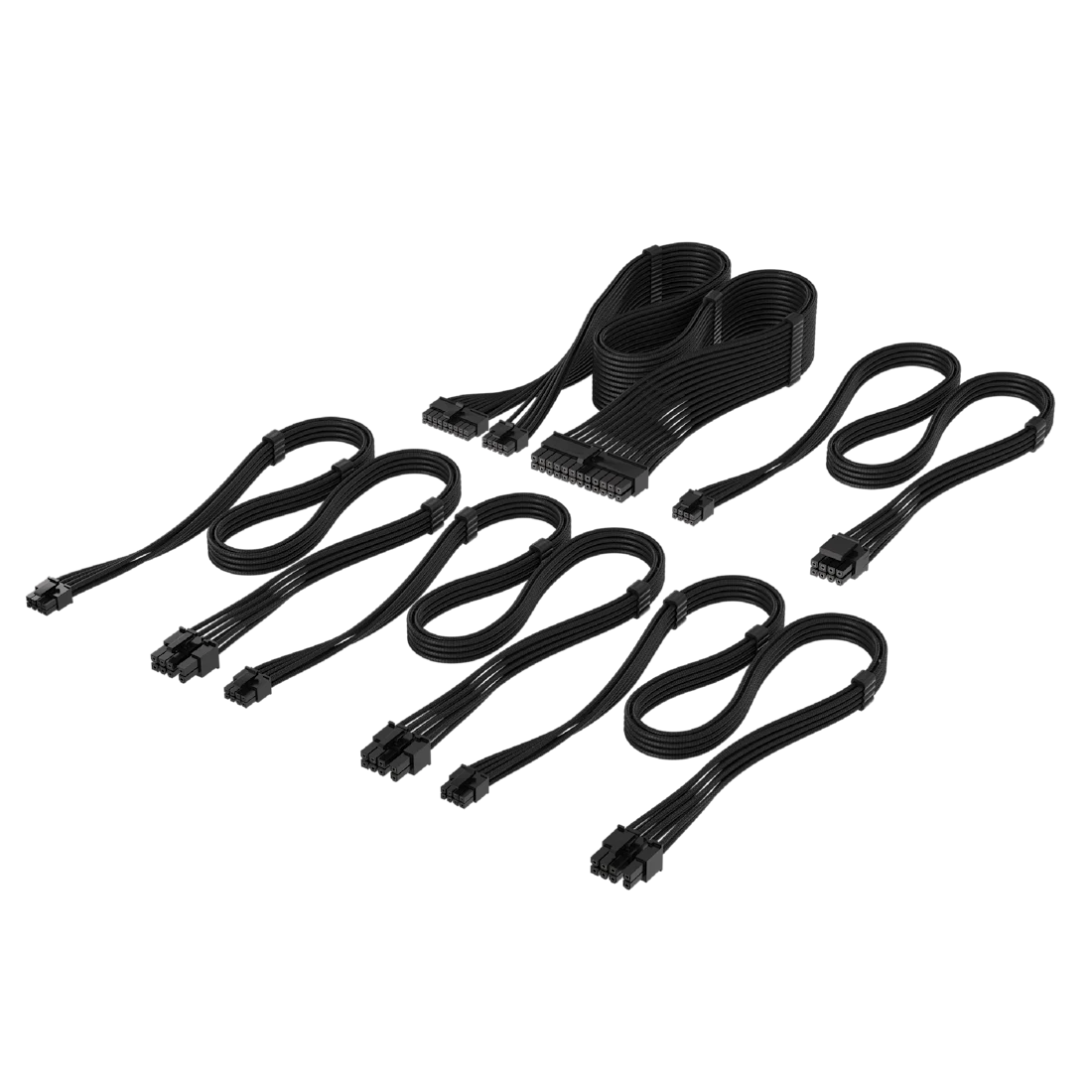 Elite Premium Individually Sleeved Type-4 PSU Cables Starter Kit - Black