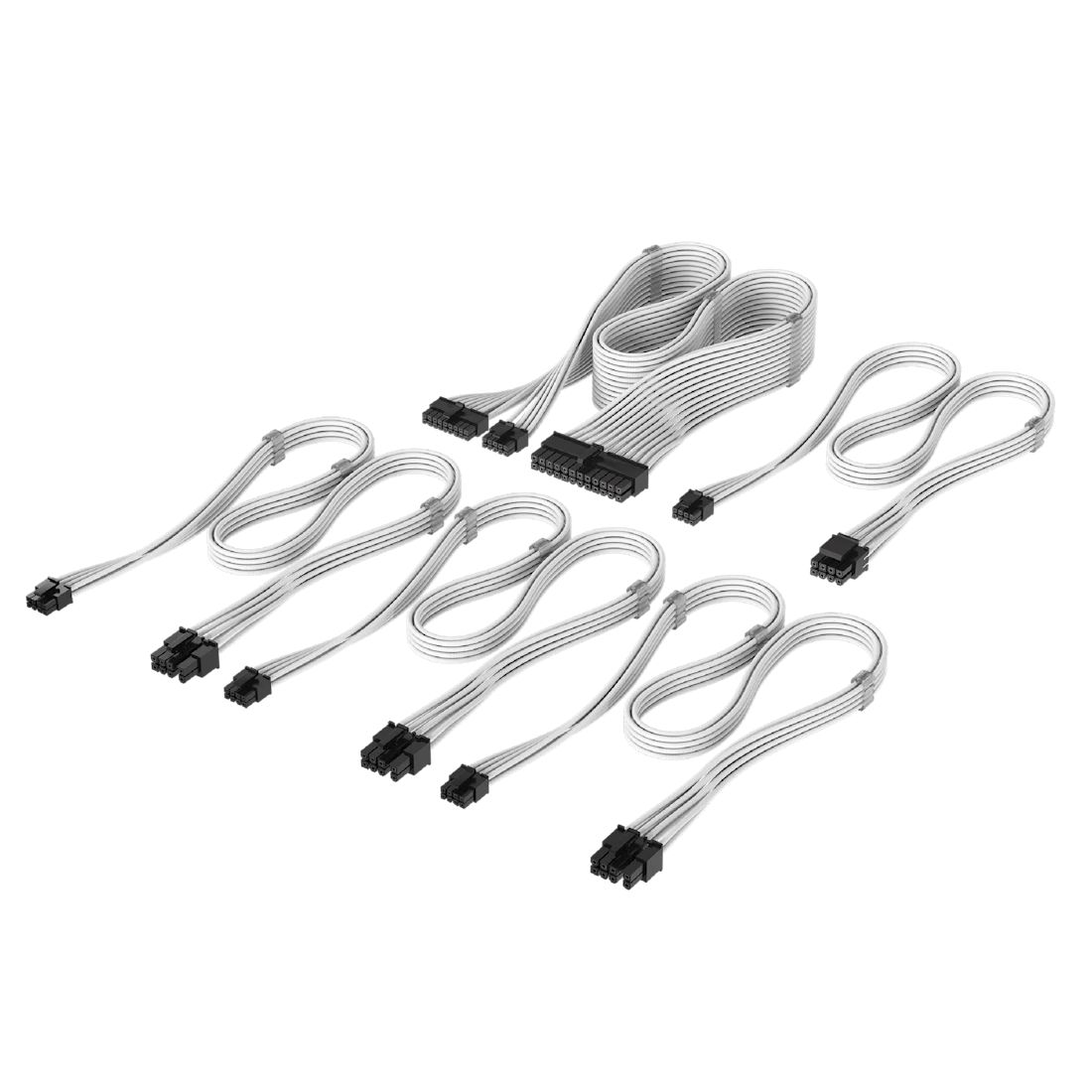 Elite Premium Individually Sleeved Type-4 PSU Cables Starter Kit - White