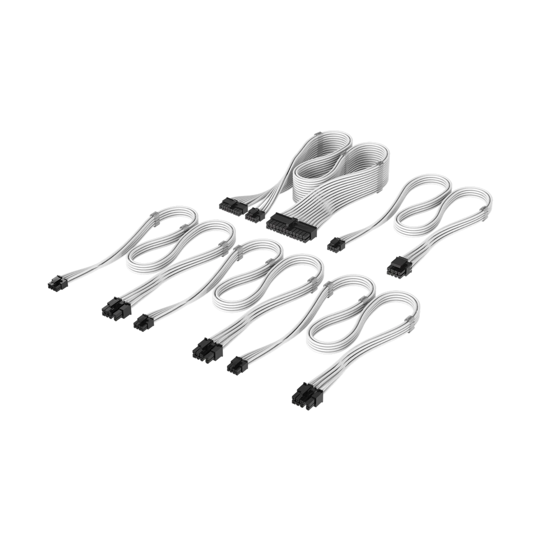 Elite Premium Individually Sleeved Type-5 PSU Cables Starter Kit - White