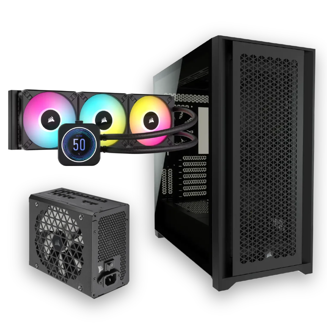 5000D Airflow Case with Power Supply and AIO Cooler Bundle