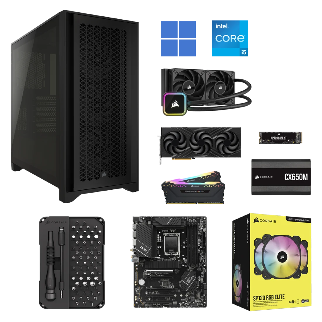 PRO BUILD KIT, i5-14600K, RTX 4070, 1TB M.2, 16GB DDR4, Win11 Home.