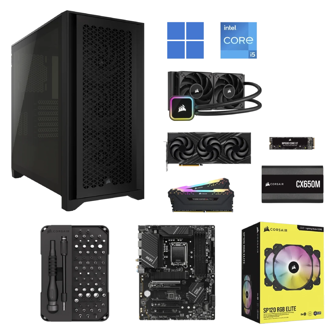 PRO BUILD KIT, i5-13600K, RTX 4070, 1TB M.2, 16GB DDR4, Win11 Home.