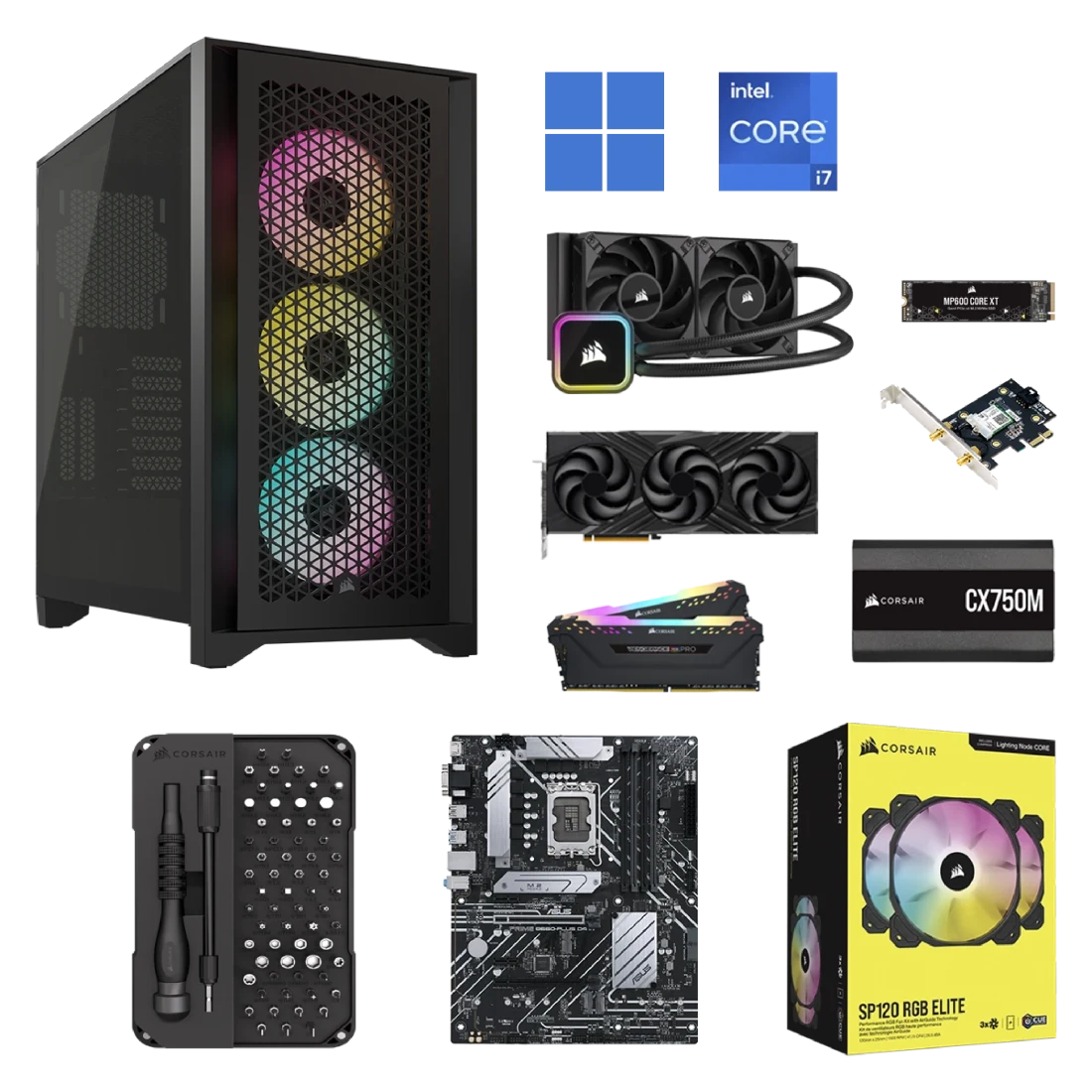 ELITE BUILD KIT, i7-13700K, RTX 4070 Ti, 1TB M.2, 32GB DDR4, Win11 Home.