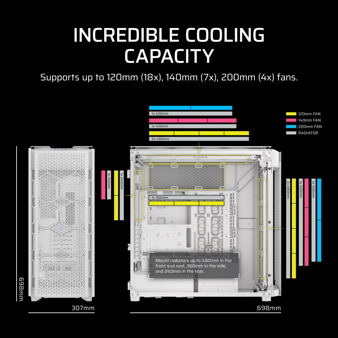 Buy Corsair 9000D RGB Airflow Super Full Tower ATX Cabinet (White ...