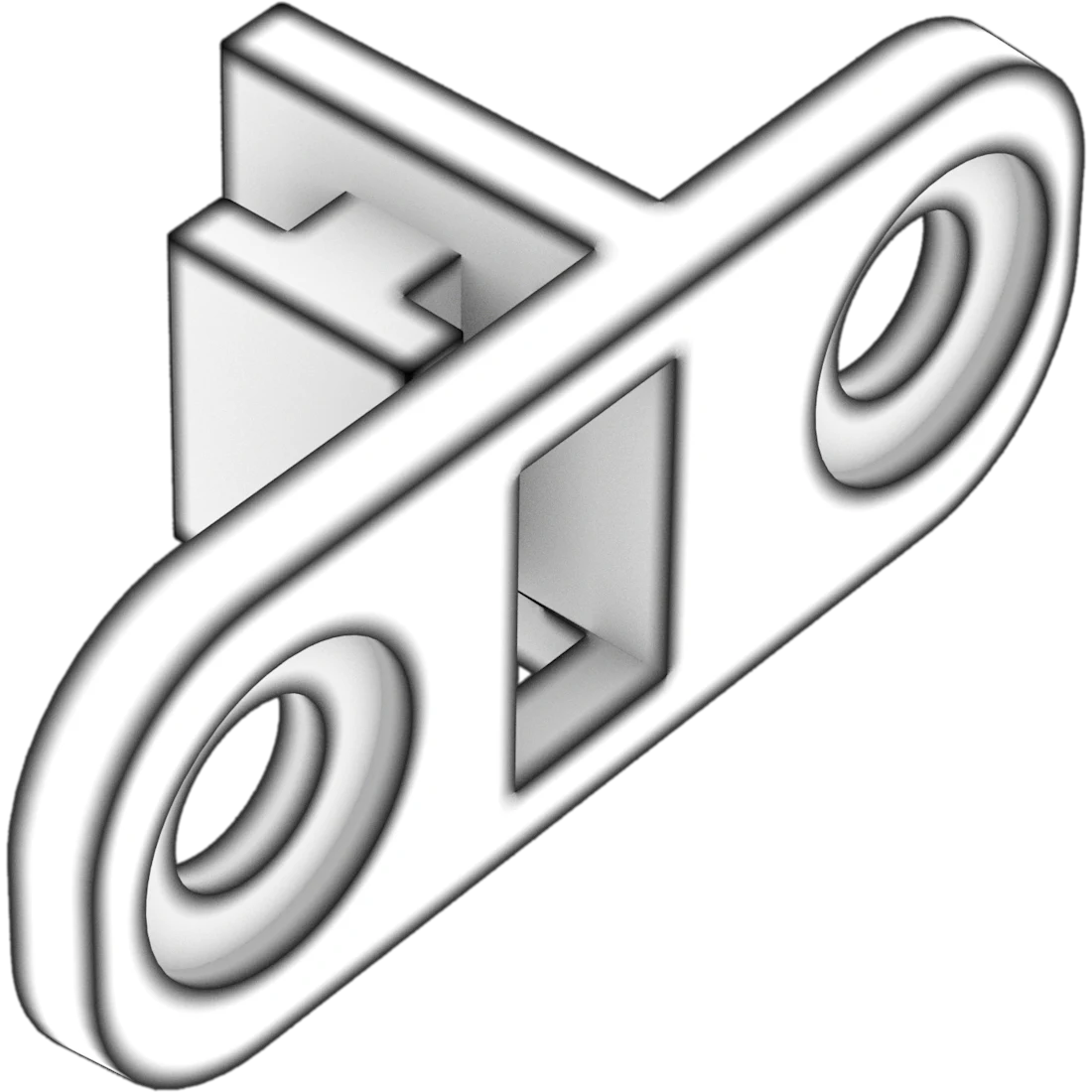 9000D Replacement Fan Rail Mounts Center, White