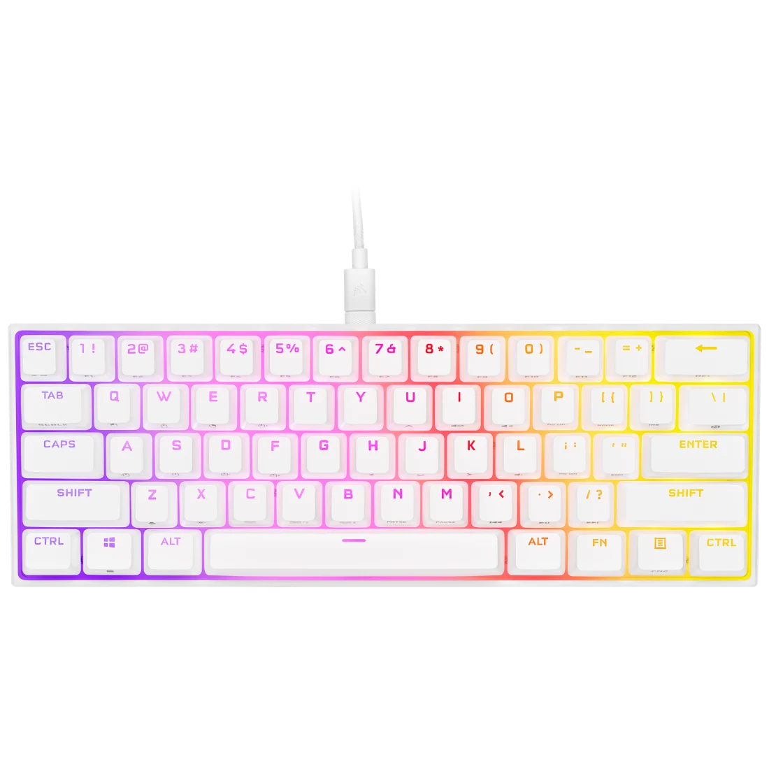 K65 RGB MINI 60% Mechanical Gaming Keyboard — CHERRY MX SPEED — White ...
