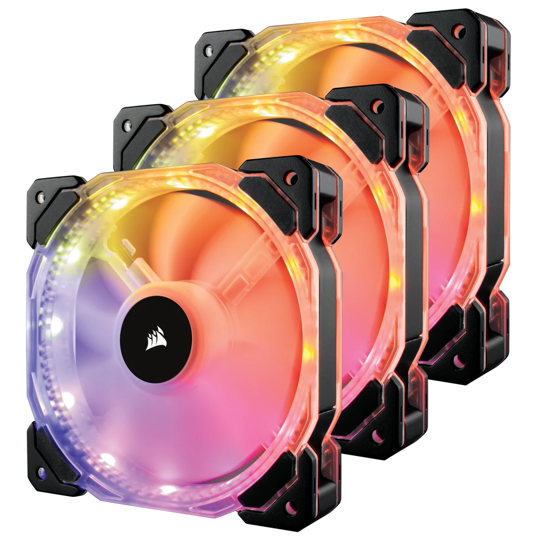 HD120 RGB LED High Performance 120mm PWM Fan — Three Pack with ...