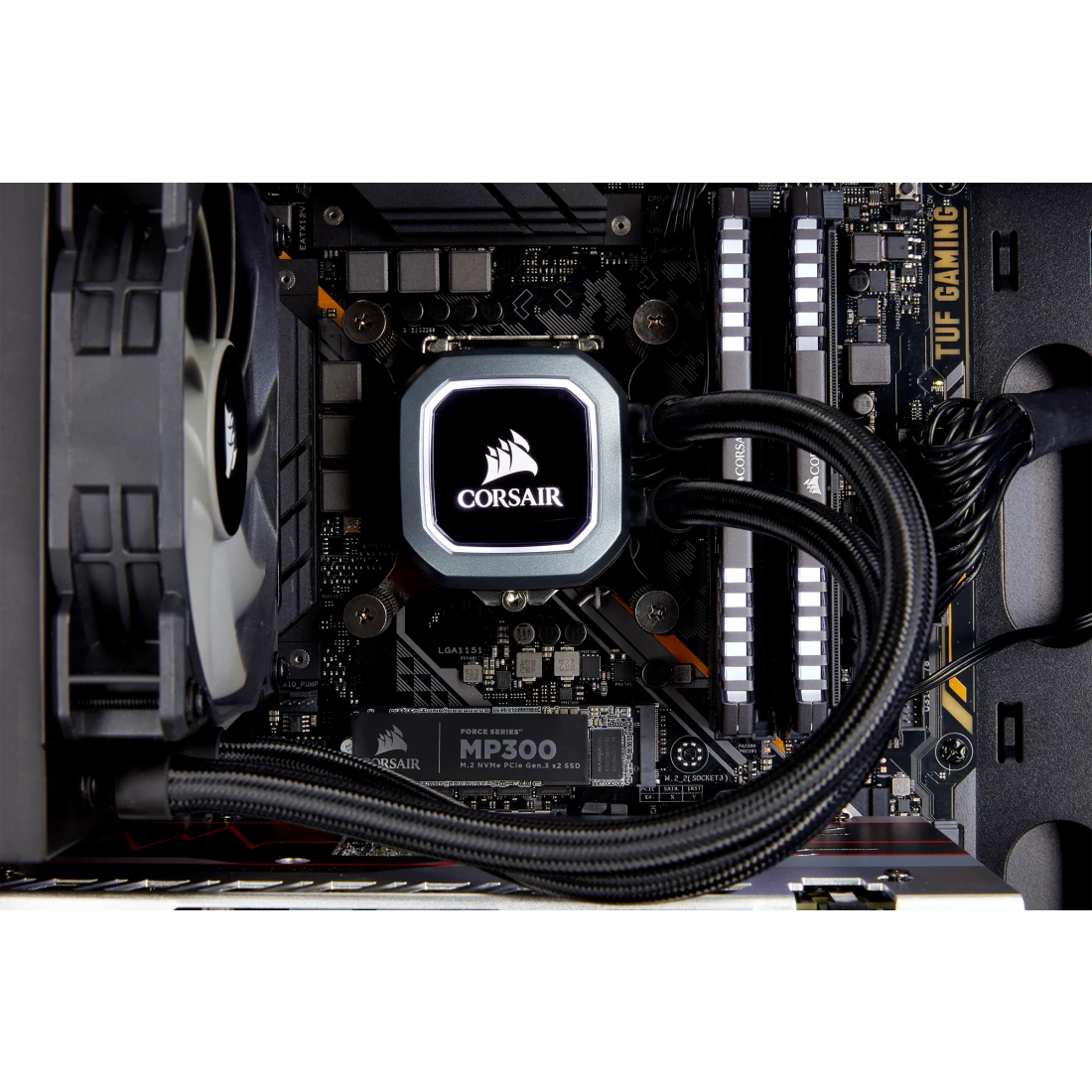 Corsair Hydro Series, H75, 120mm Radiator, 2 SP120 PWM Fans, Liquid CPU ...