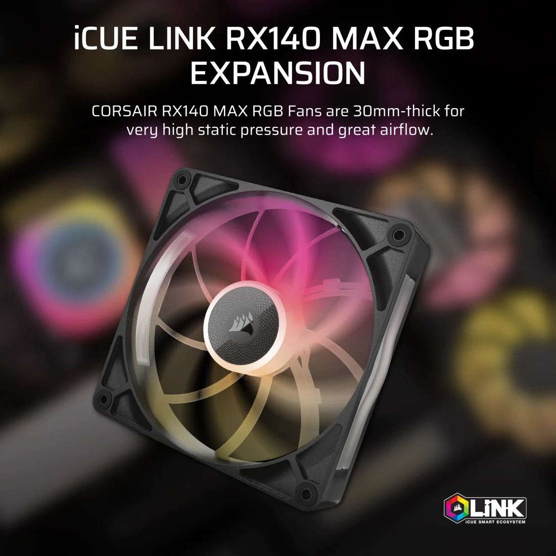 Buy Corsair iCUE LINK RX140 MAX RGB 140mm PWM Thick Fan Expansion - Computech Store