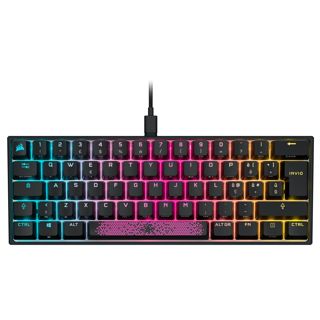 K65 RGB MINI 60% Mechanical Gaming Keyboard — CHERRY MX Red — Black (IT)