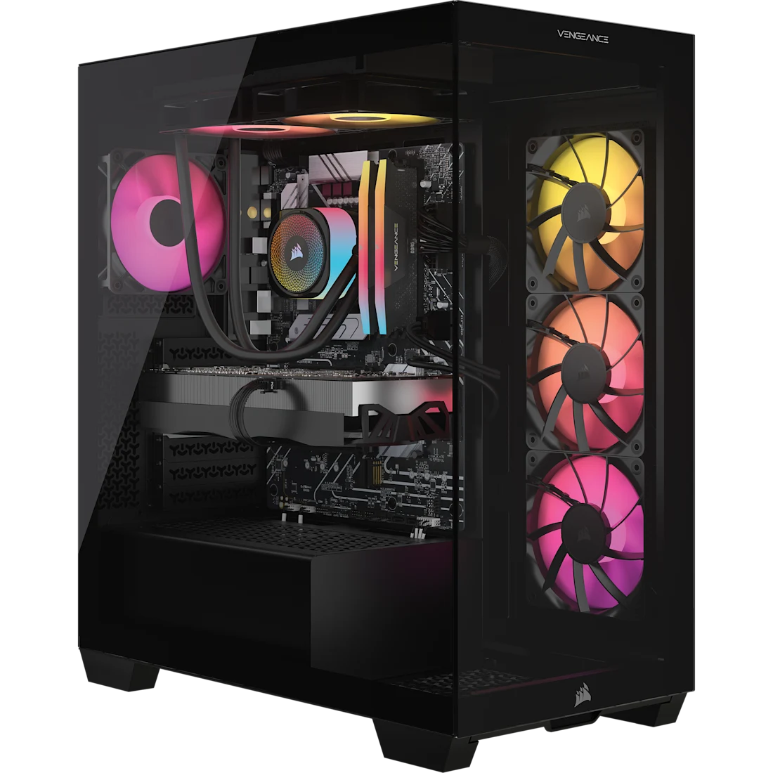 VENGEANCE a7500 Gaming PC: AMD Ryzen 7 9800X3D, GeForce RTX 5070, 32GB DDR5, 1TB M.2 SSD, Win11 Home