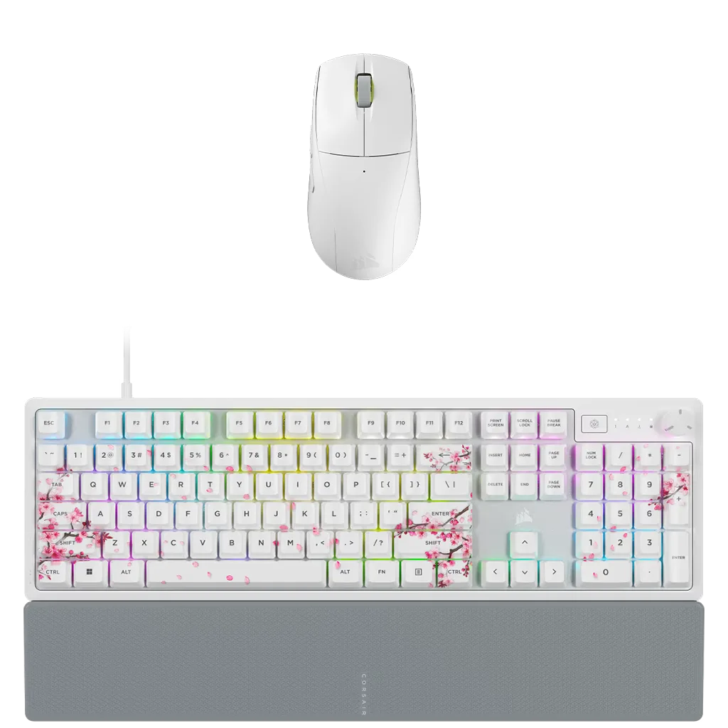 Corsair K70 Core Cherry Blossom Keyboard and M75 White Mouse Gaming Bundle