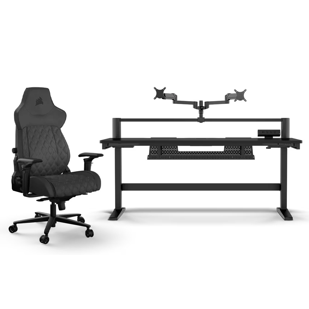 Platform:6 Elevate Desk - Black with TC500 Luxe Black Chair
