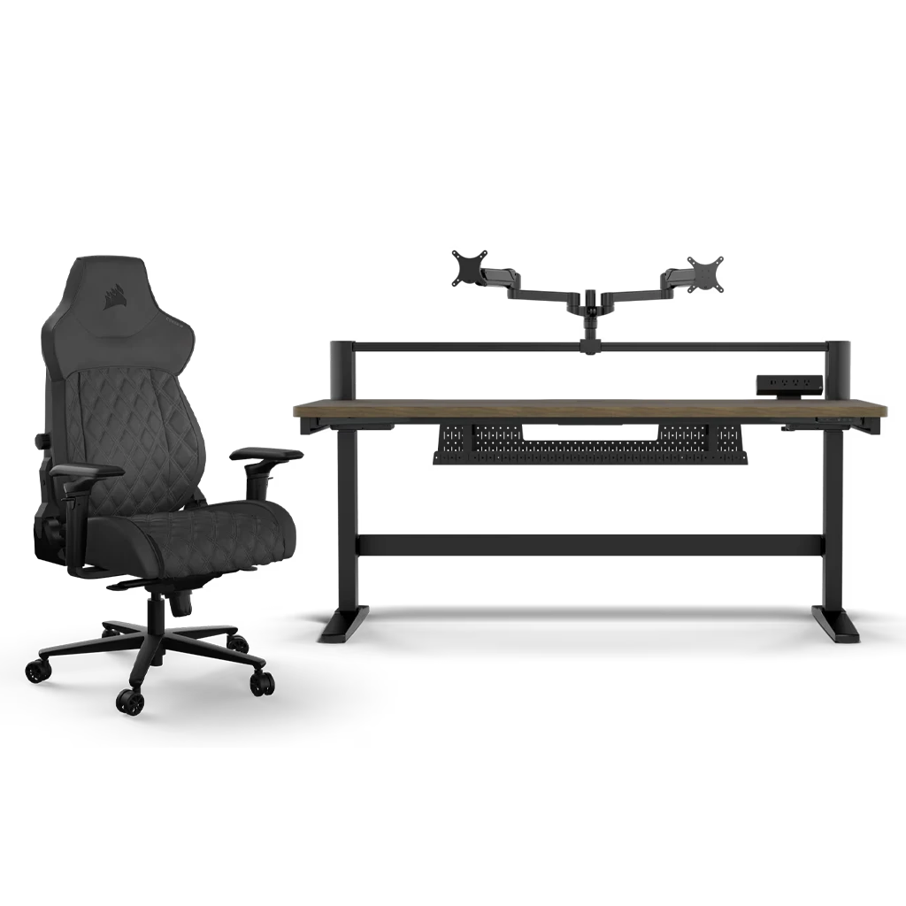 Platform:6 Elevate Desk - Wood with TC500 Luxe Black Chair