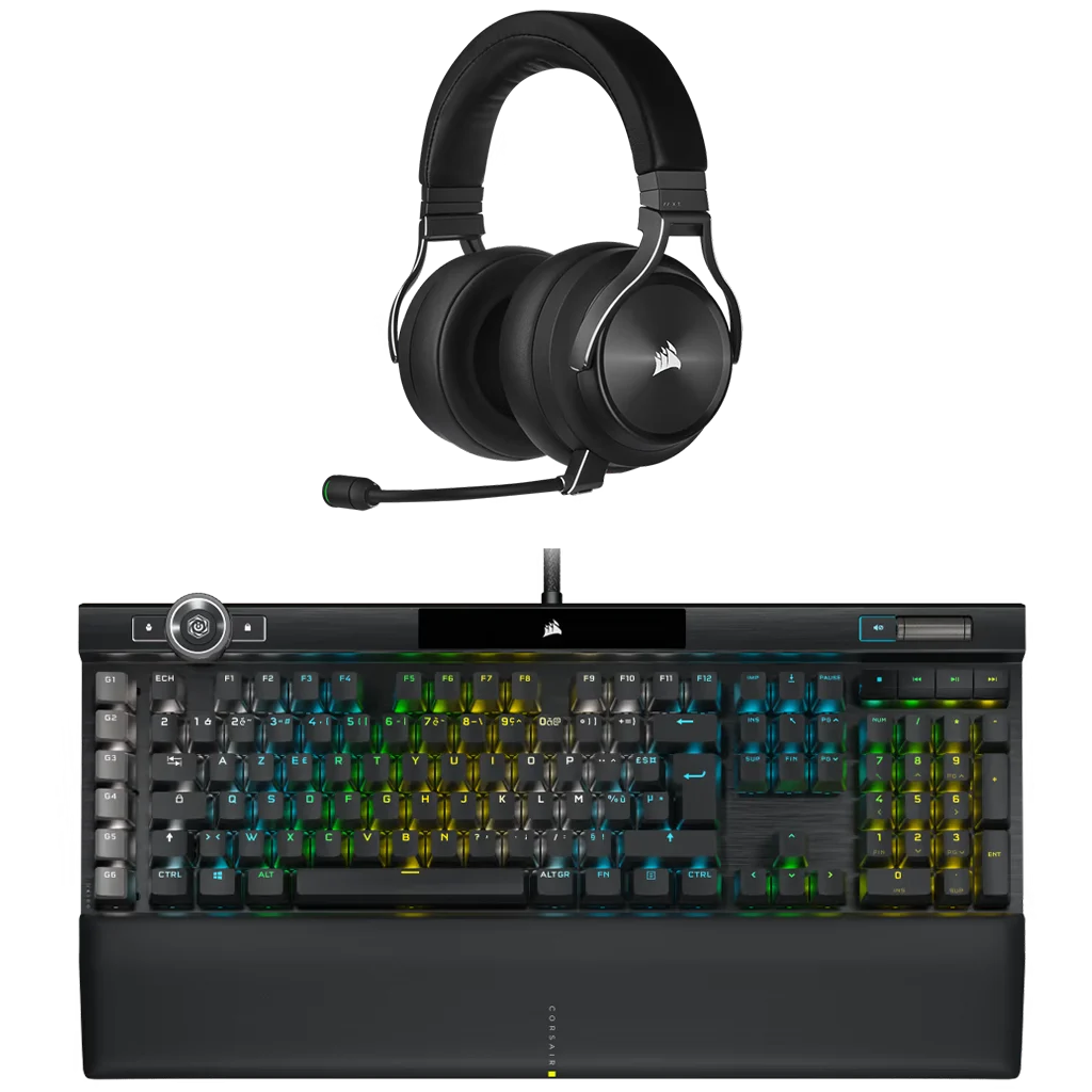 Corsair Premium Gaming Bundle - Virtuoso XT Headset and K100 OPX ...
