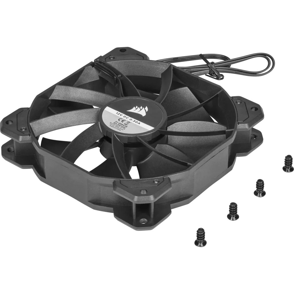 4000D/4000D Airflow 120mm 3-pin Fan, Black, 1200 RPM