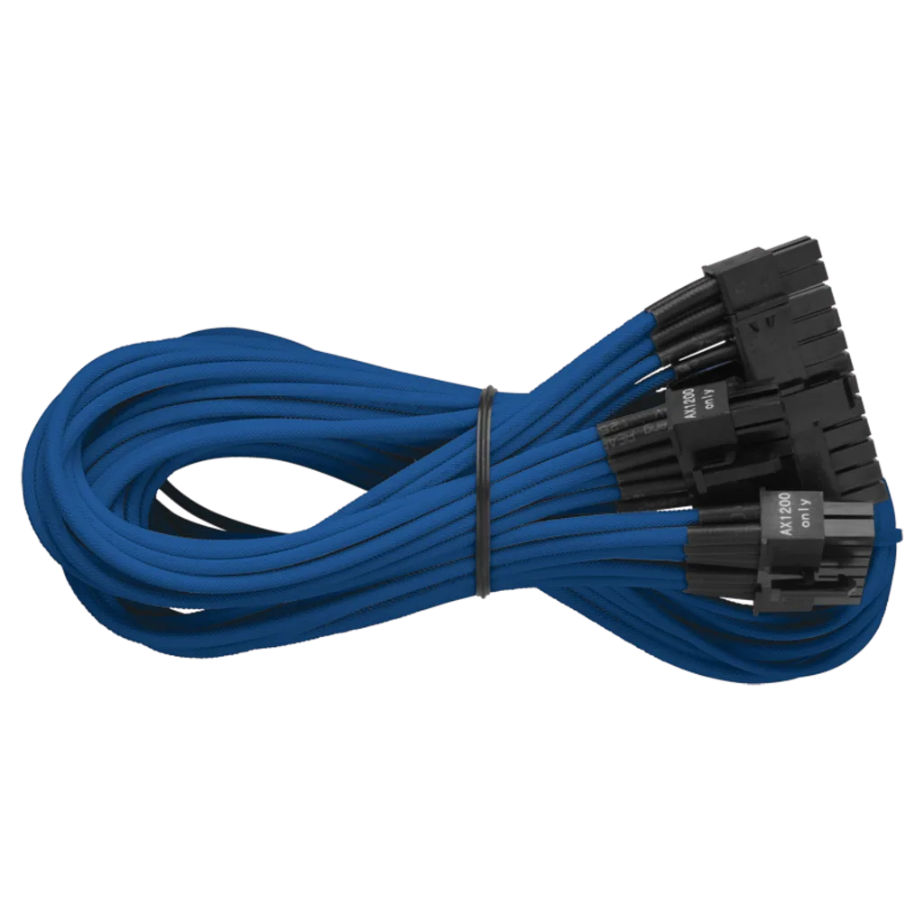 Professional Series™ Gold AX1200 Individually Sleeved Modular Cables — Blue