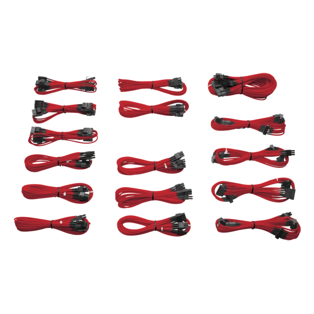 AX1200i Professional Individually Sleeved Modular Cables — Red