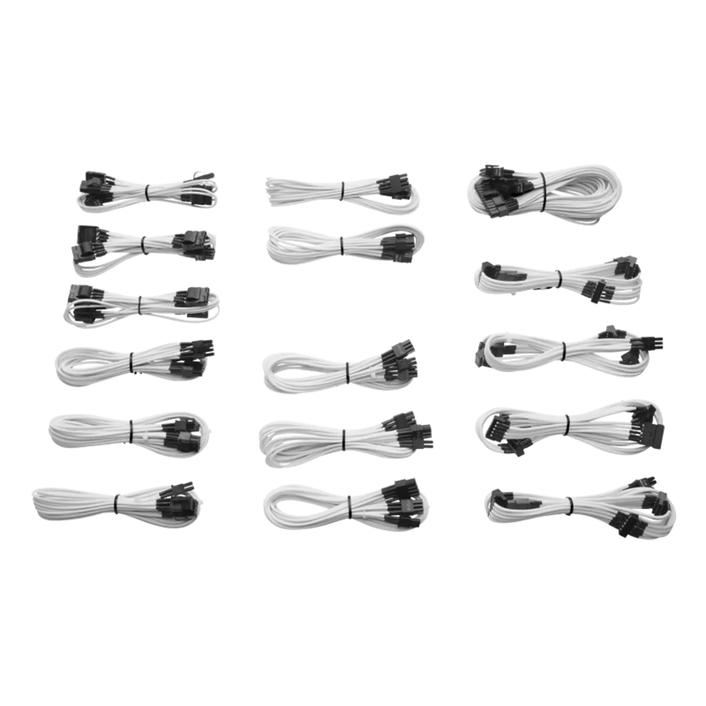 AX1200i Professional Individually Sleeved Modular Cables — White