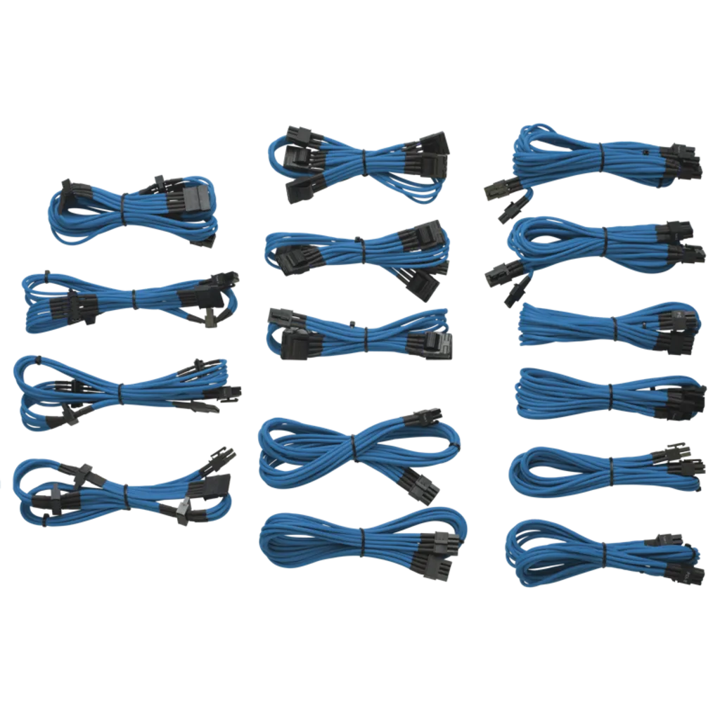 Professional Individually sleeved DC Cable Kit, Type 3 (Generation 2), BLUE