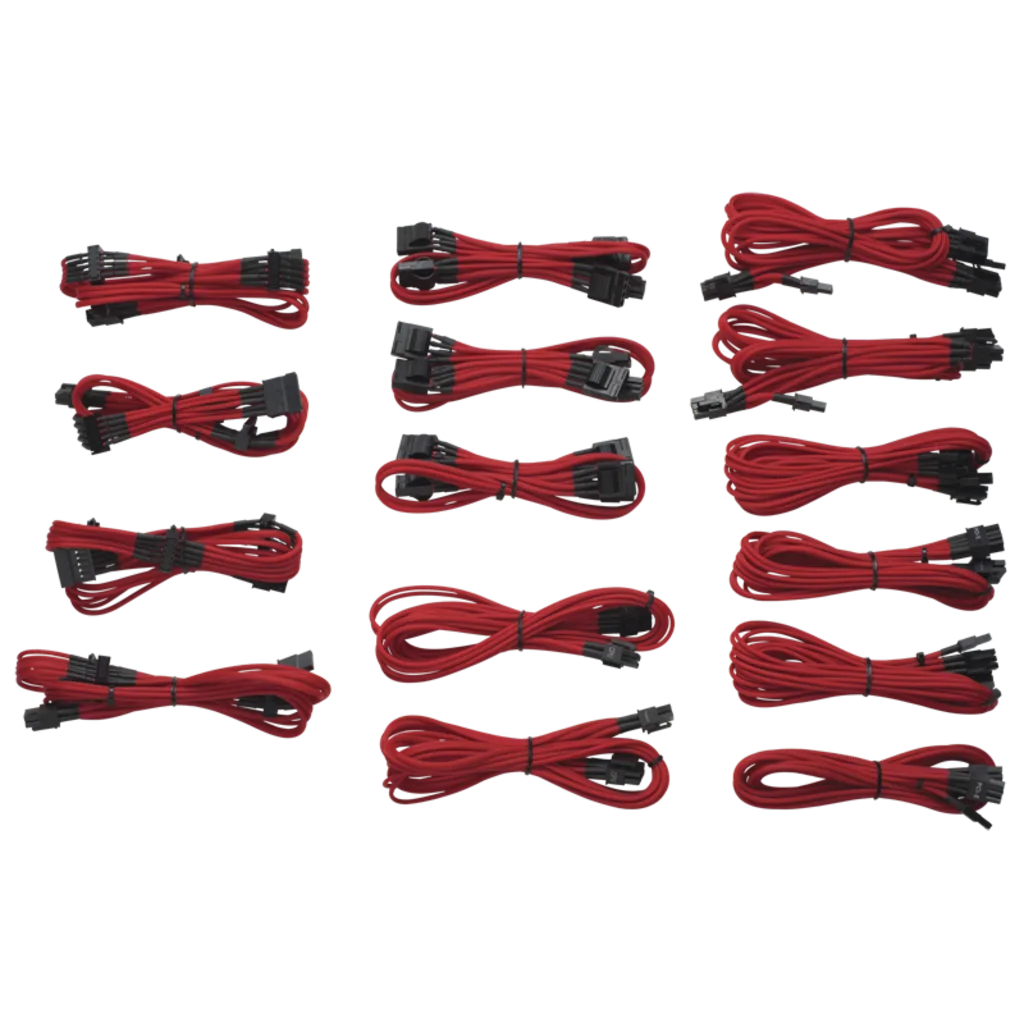 Professional Individually sleeved DC Cable Kit, Type 3 (Generation 2), RED