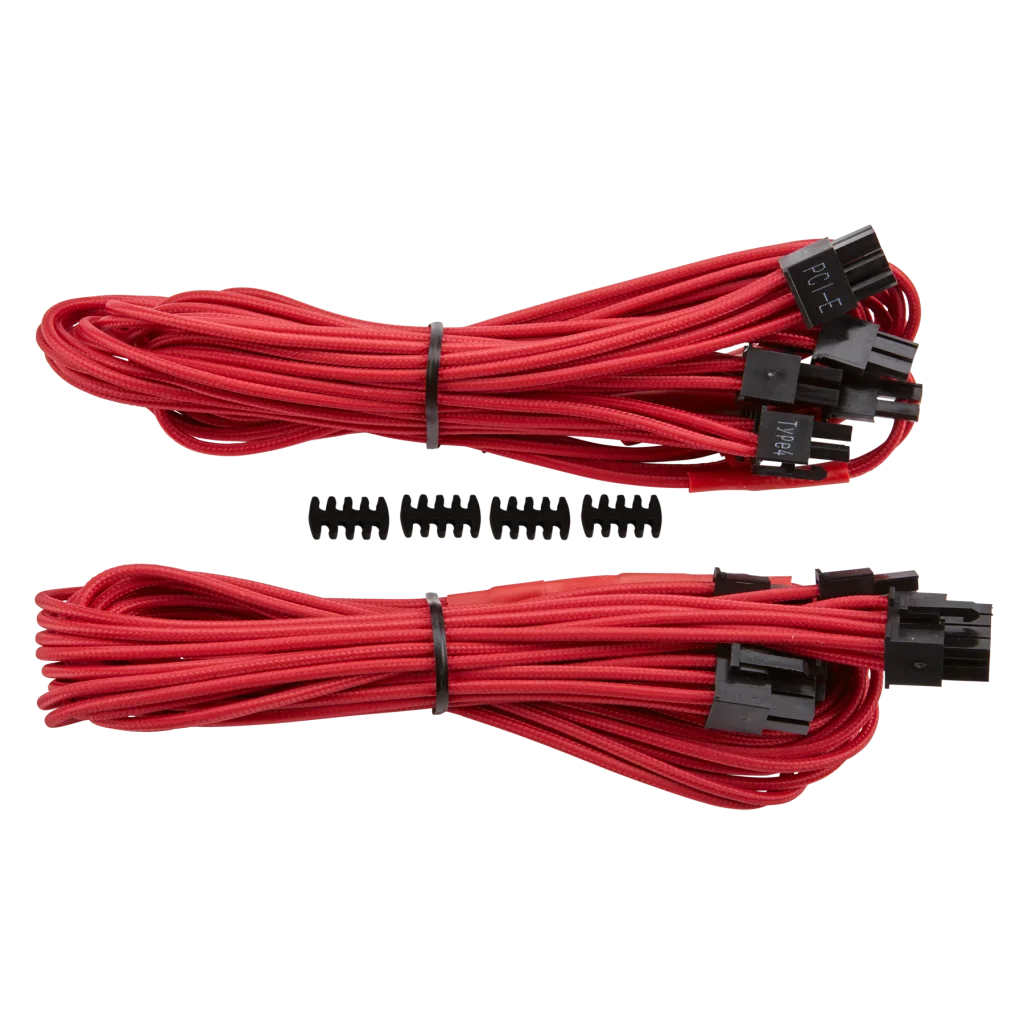 Premium Individually Sleeved PCIe Cables with Dual Connectors, Type 4 ...