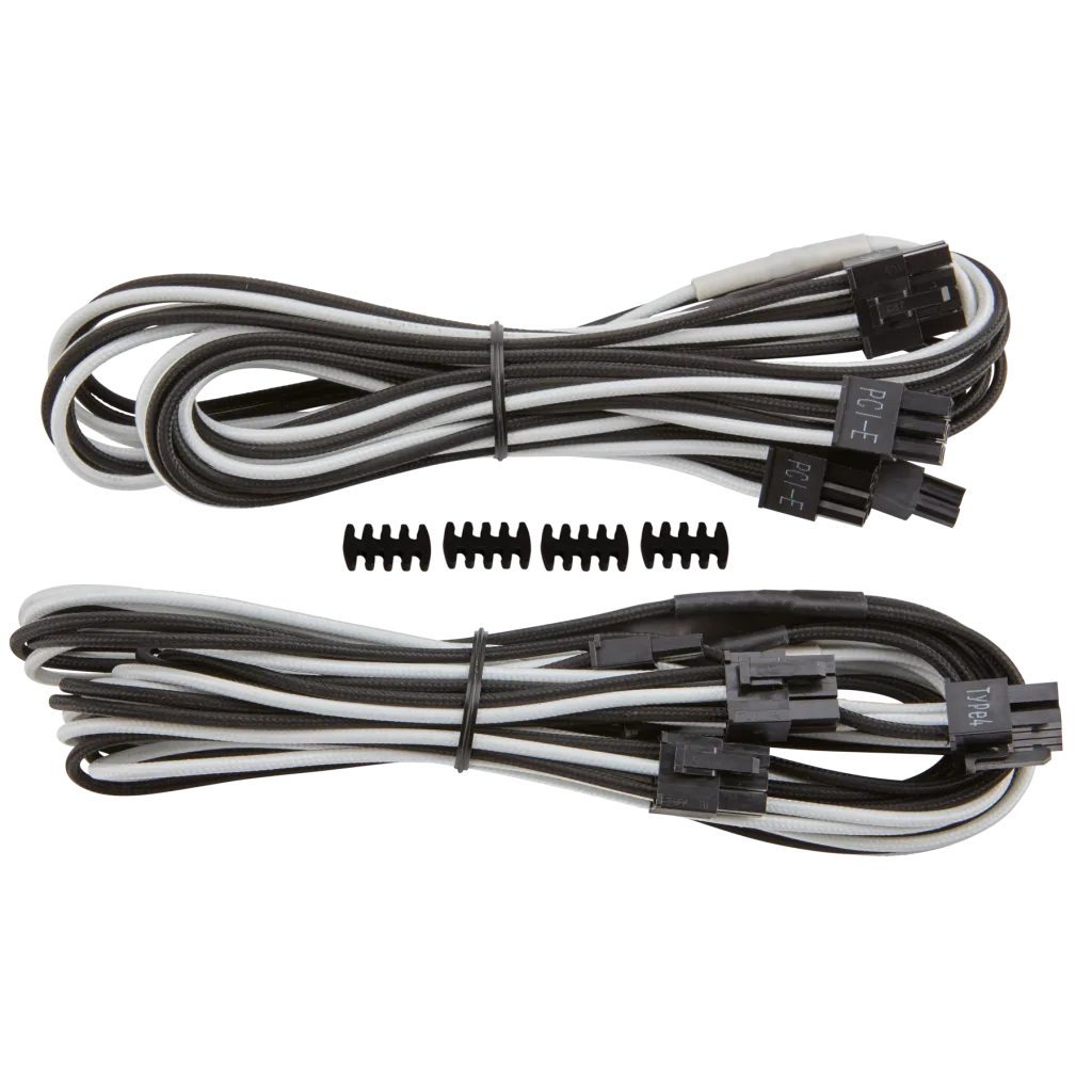 Premium Individually Sleeved PCIe Cables with Dual Connectors, Type 4 ...