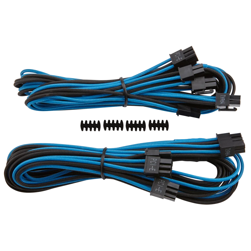 Premium Individually Sleeved PCIe Cables with Dual Connectors, Type 4 ...