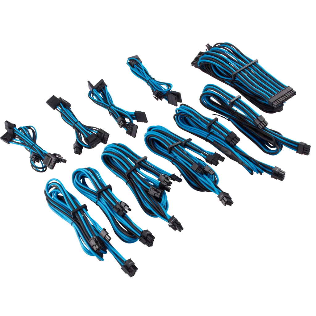 Premium Individually Sleeved PSU Cables Pro Kit Type 4 Gen 4 – Blue/Black