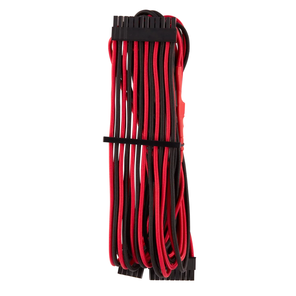 Premium Individually Sleeved ATX 24-Pin Cable Type 4 Gen 4 – Red/Black