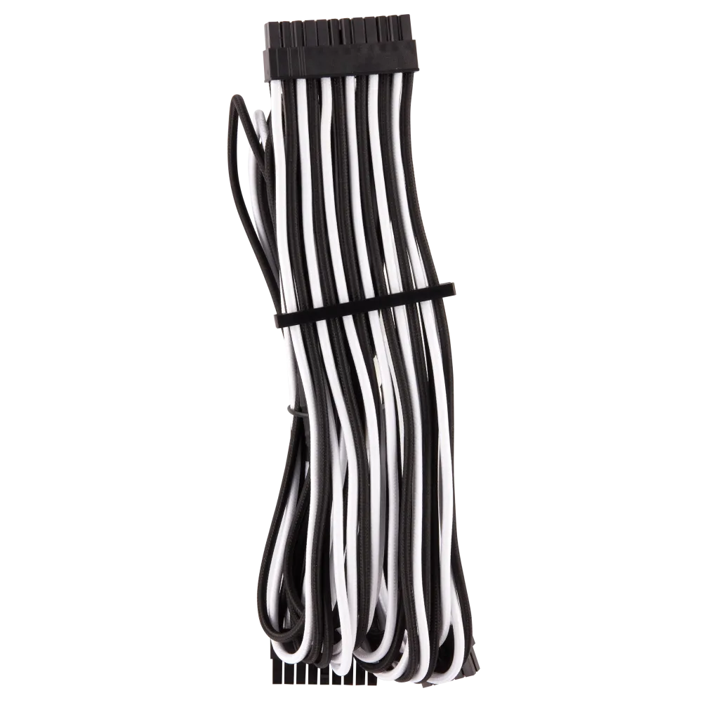 Premium Individually Sleeved ATX 24-Pin Cable Type 4 Gen 4 – White/Black