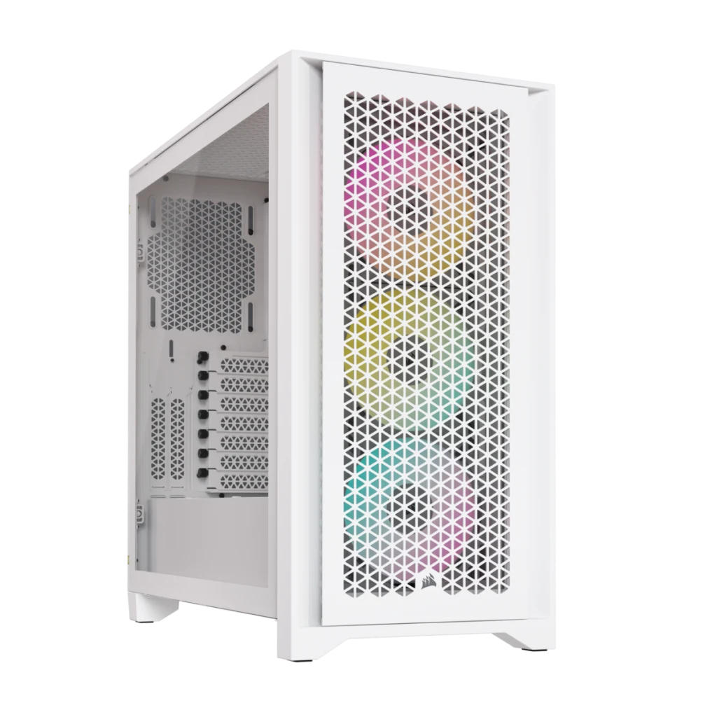 iCUE 4000D RGB AIRFLOW Mid-Tower Case, True White - 3x AF120 RGB ELITE ...