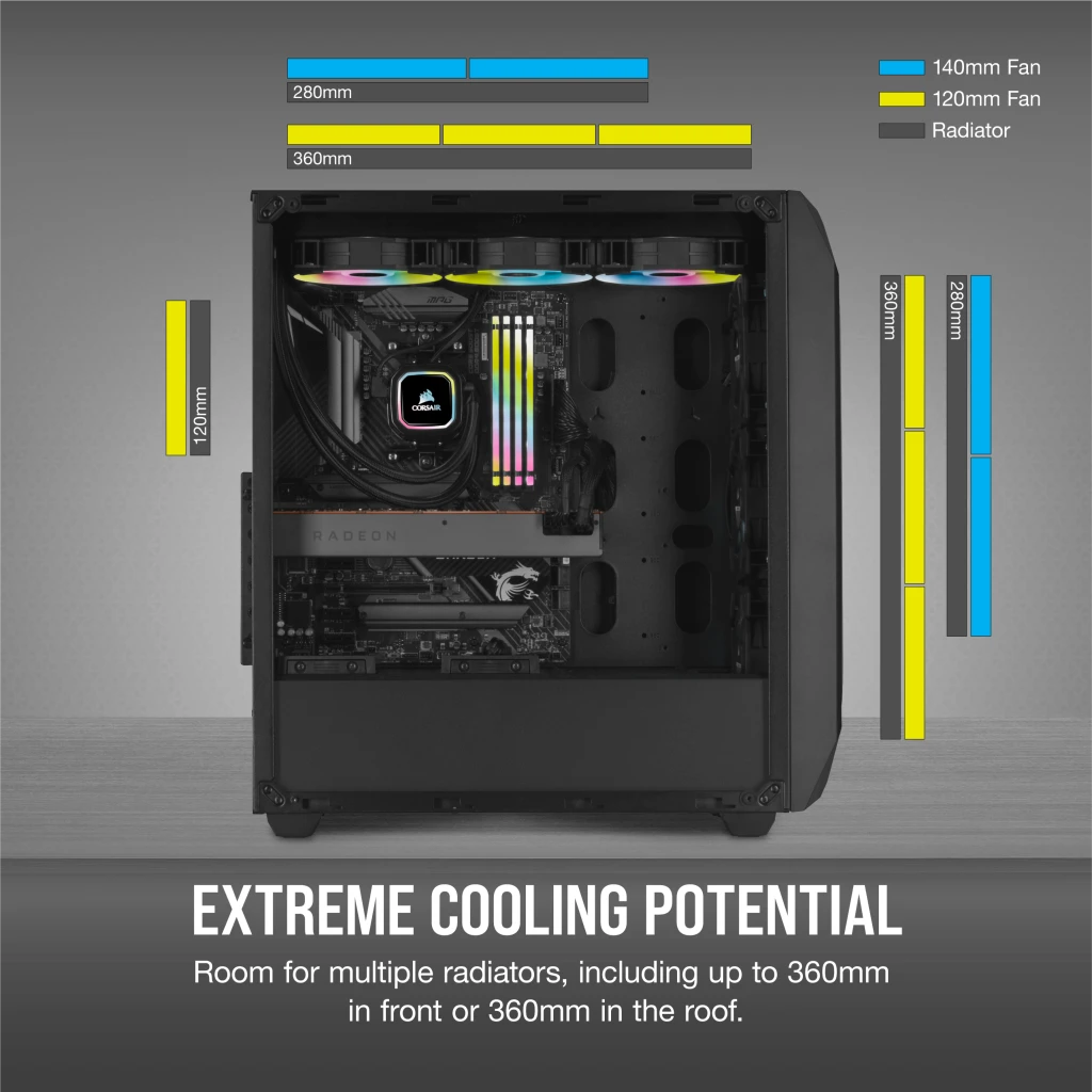 Buy Corsair 470T RGB Cabinet (Black) - Computech Store