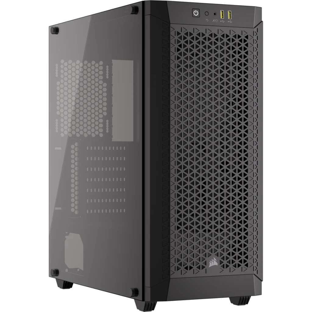 480T Airflow Tempered Glass Mid-Tower Case, Black