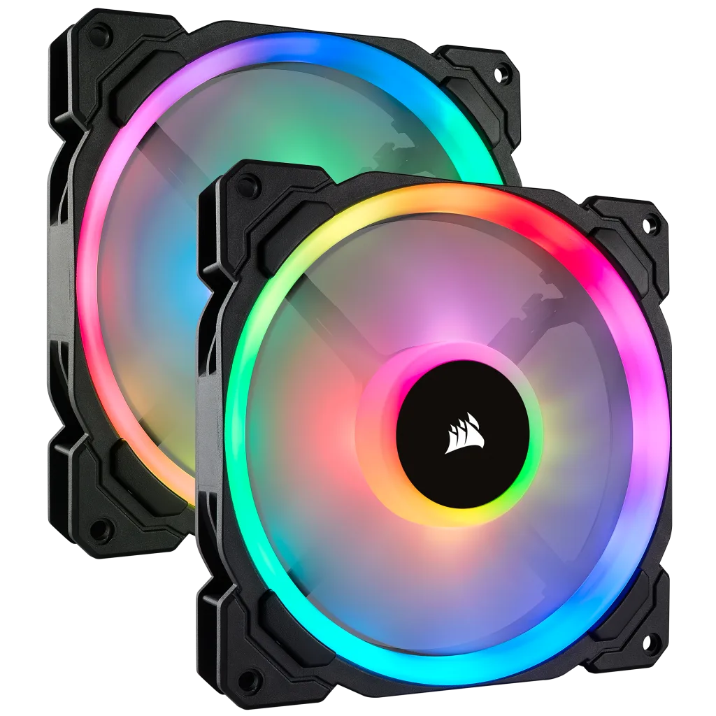 Corsair LL Series, LL140 RGB, 140mm Dual Light Loop RGB LED Fan, 2 Fan ...