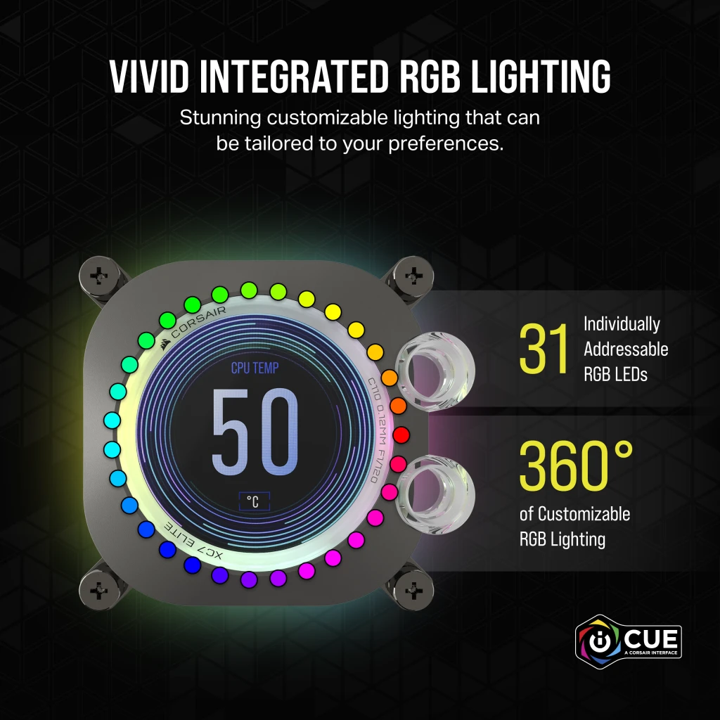 iCUE XC7 RGB ELITE LCD CPU Water block | CORSAIR iCUE XC7 RGB ELITE LCD CPU Water block | CORSAIR