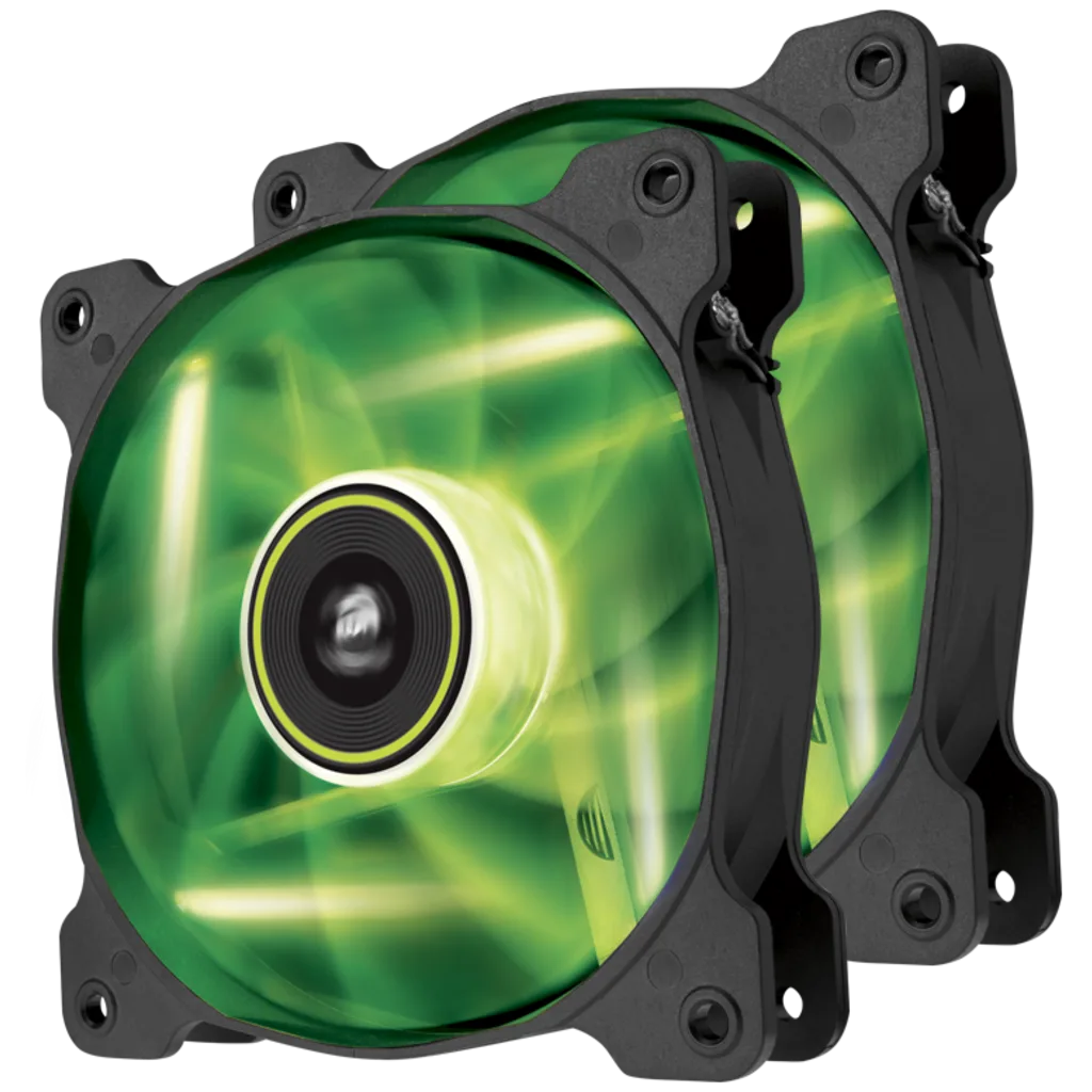 Air Series™ SP120 LED Green High Static Pressure 120mm Fan Twin Pack