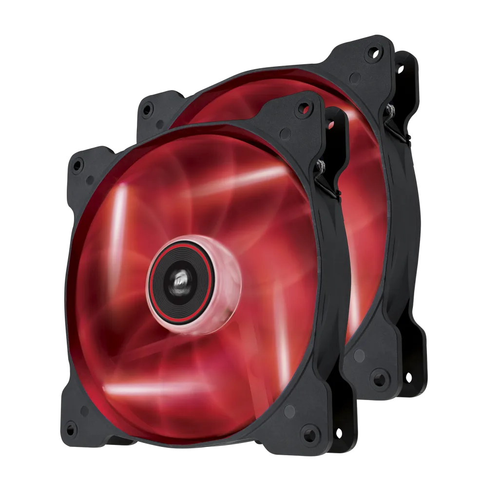 Air Series™ SP140 LED Red High Static Pressure 140mm Fan Twin Pack