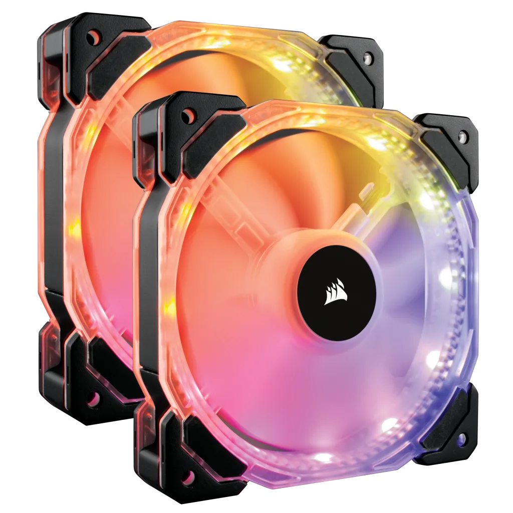 HD140 RGB LED High Performance 140mm PWM Fan — Twin Pack with Controller