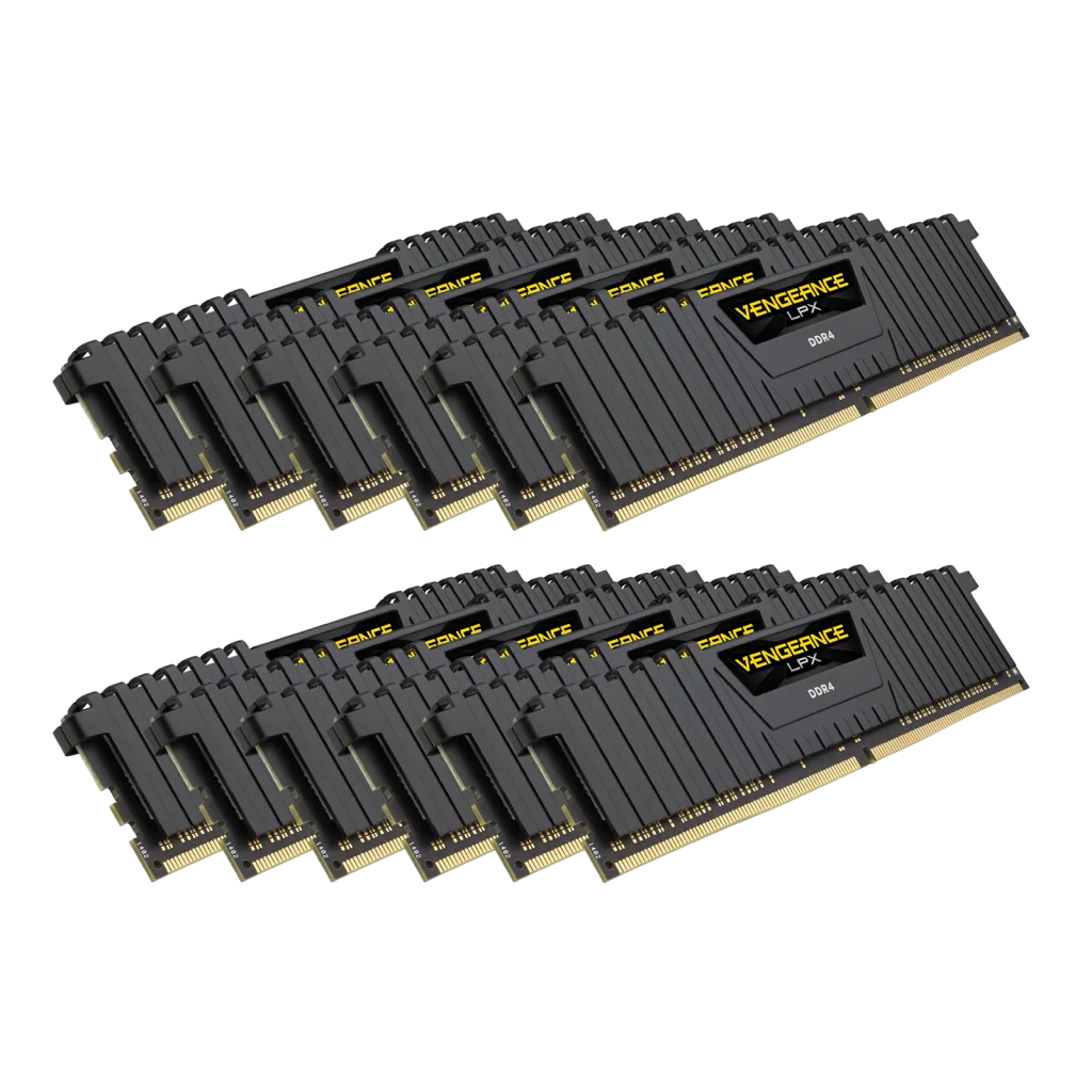 VENGEANCE® LPX 192GB (12 x 16GB) DDR4 DRAM 3200MHz C16 Memory Kit - Black