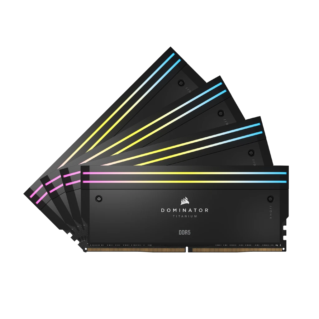 DOMINATOR® TITANIUM RGB 96GB (4x24GB) DDR5 DRAM 6400MT/s CL32 Intel XMP ...