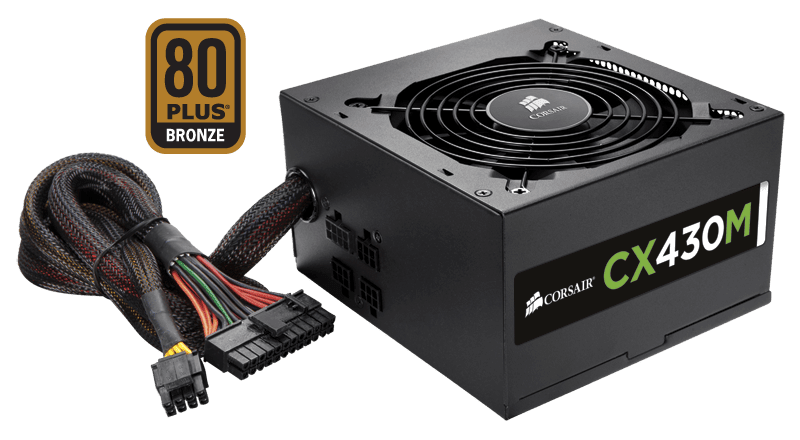 CX Series™ Modular CX430M ATX Power Supply — 430 Watt 80 PLUS® Bronze ...