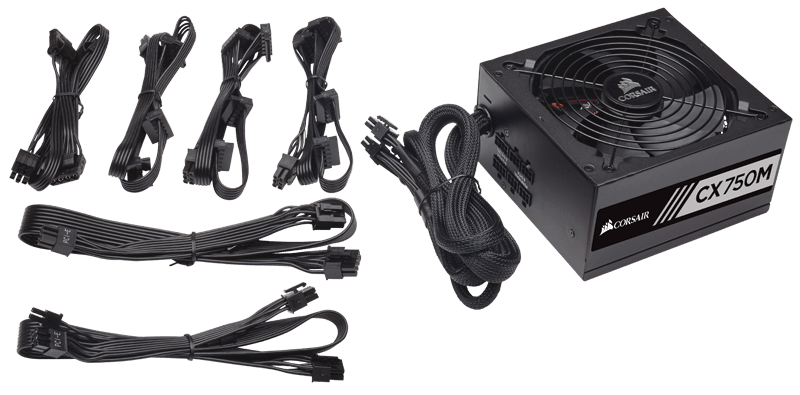 CX Series™ CX750M — 750 Watt 80 PLUS® Bronze Certified Modular ATX PSU