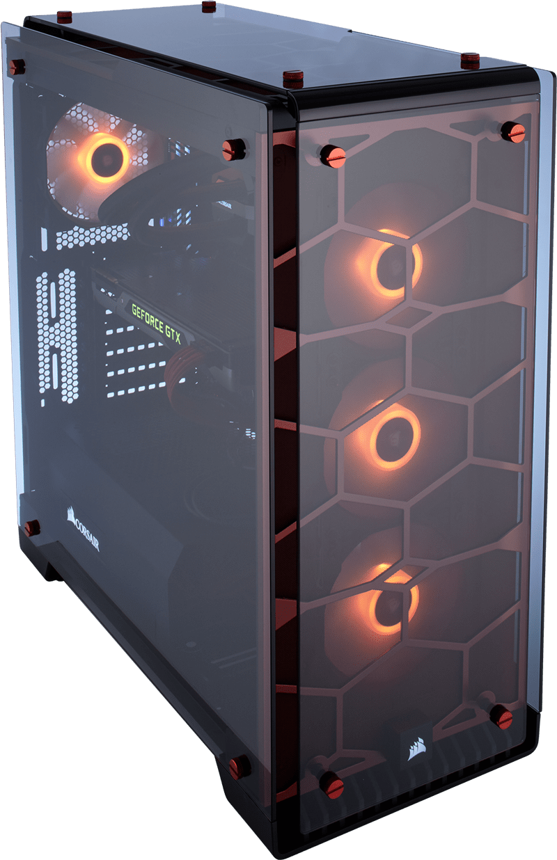 Crystal Series™ 570X RGB ATX Mid-Tower Case — Red