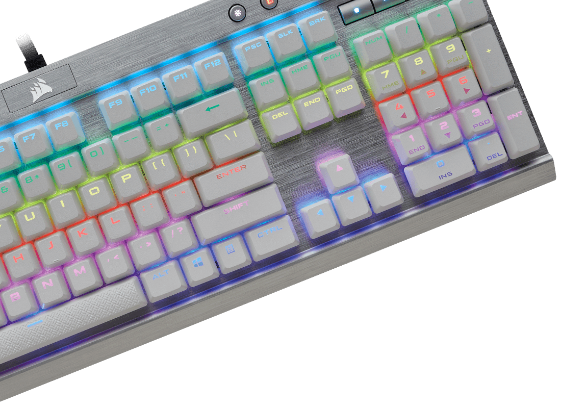 K70 RGB SE RAPIDFIRE Mechanical Gaming Keyboard with White PBT Keycaps ...
